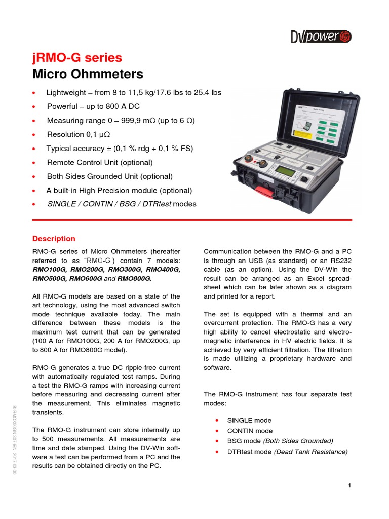 Brochure Rmo G B Rmox00gn 309 en | PDF | Electricity | Electromagnetism