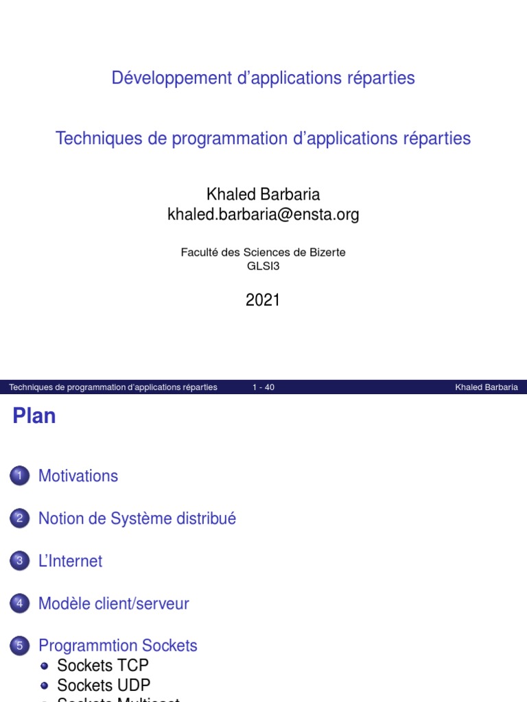 Programmation d'applications réparties | PDF | Suite des protocoles ...