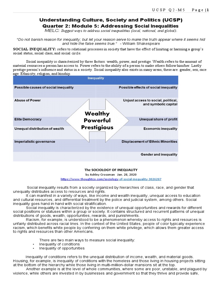 UCSP Q2 - W5 Addressing Social Inequalities Lecture Notes | PDF ... UCSP Q2 - W5 Addressing Social Inequalities Lecture Notes | PDF ...