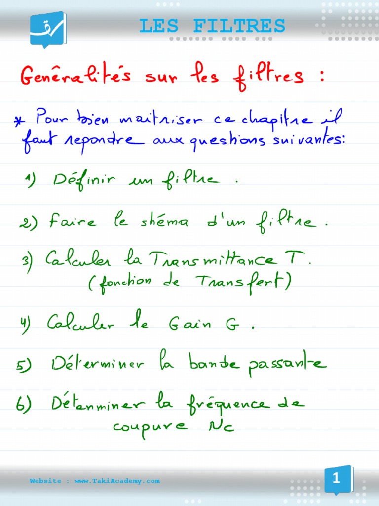 Fiche Des Méthodes Les Filtres | PDF