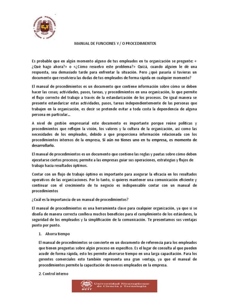 Manual de Funciones y Procedimientos | PDF | Business | Gestión de recursos humanos