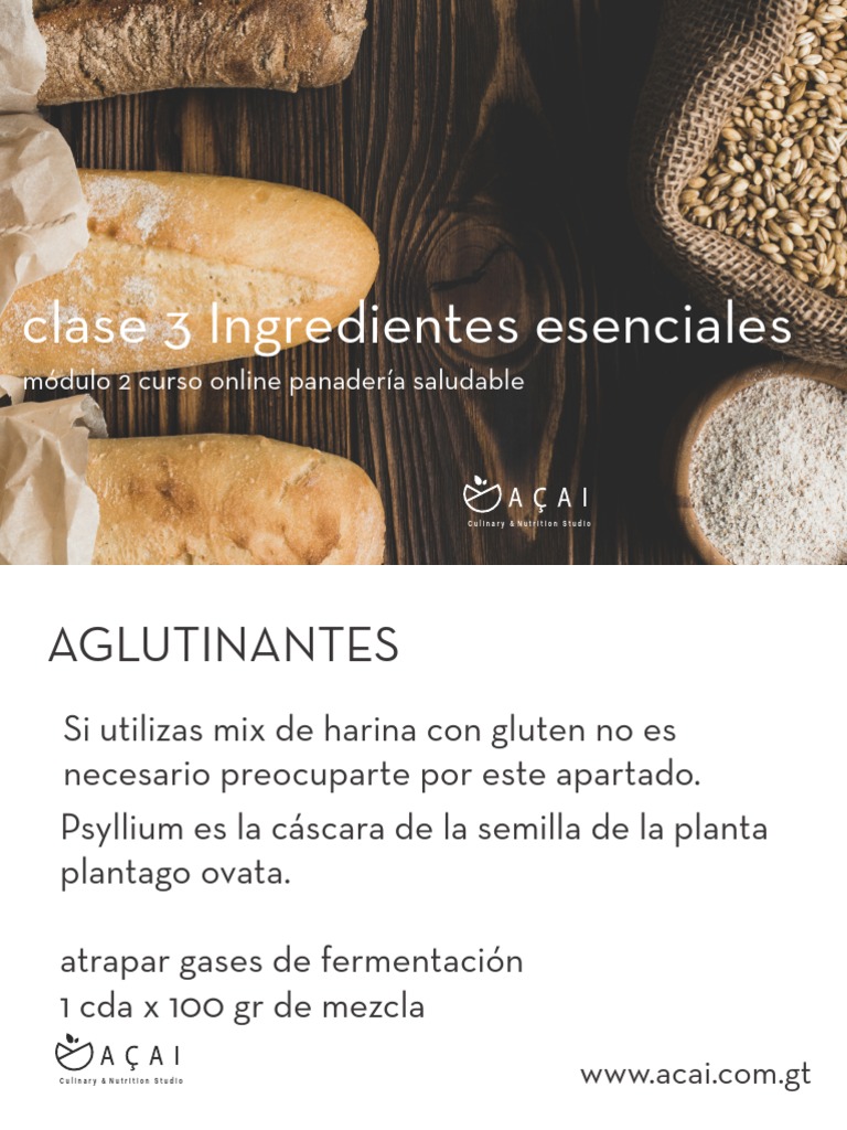 Ingredientes Clave en Panadería Saludable | PDF