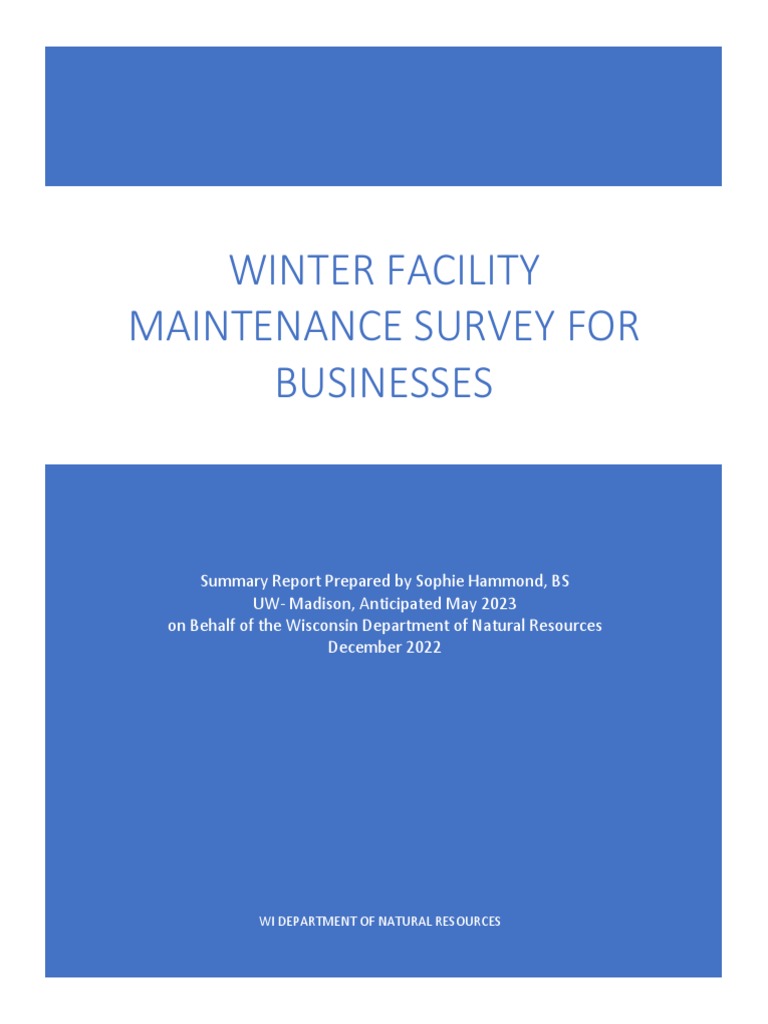 Winter Facility Maintenance Report For Businesses | PDF | Road | Legal Liability