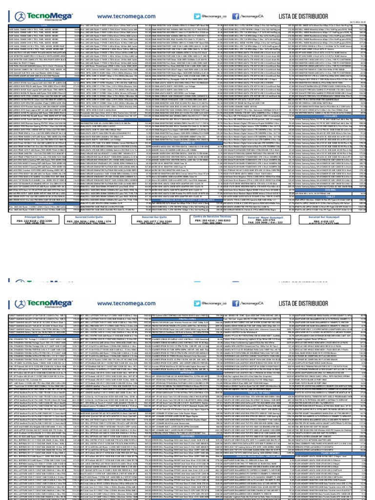 Lista Precios202211 | PDF | Solid State Drive | Computer Science