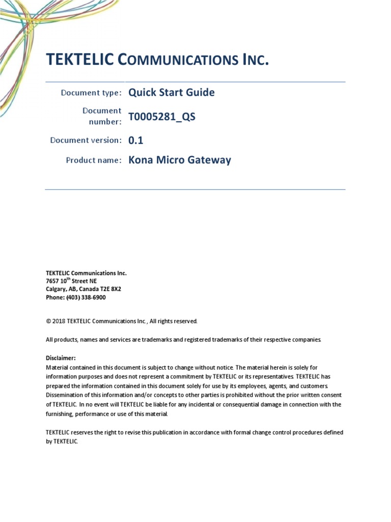 Kona Macro Quick Start Guide | PDF | Computer Network | Gateway (Telecommunications)