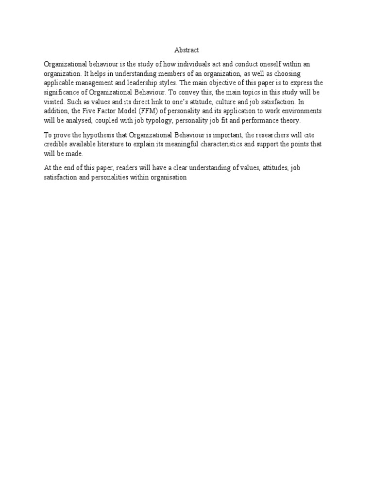 Organization Behaviour | PDF