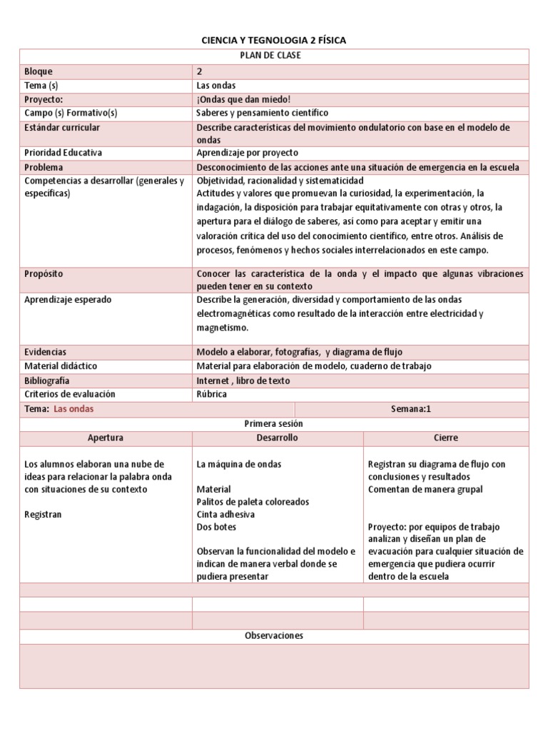 MLA Ciencias 2 Física Segundo Grado | PDF | Evaluación | Universo