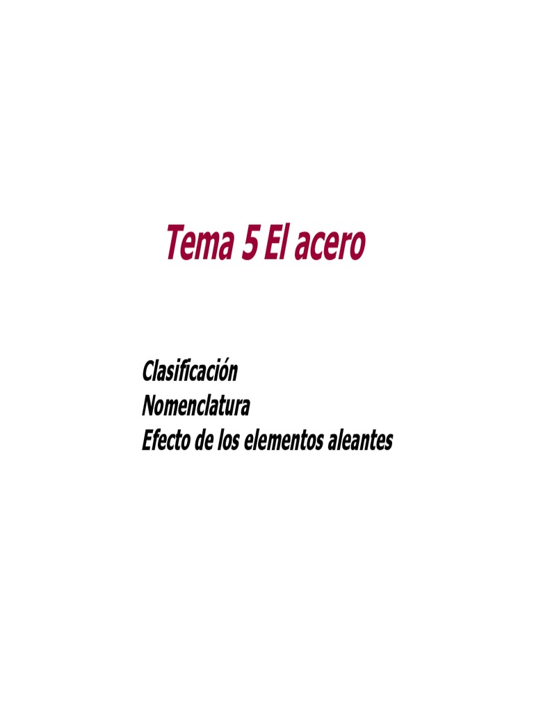 Tema 5 El Acero | PDF | Acero inoxidable | Acero