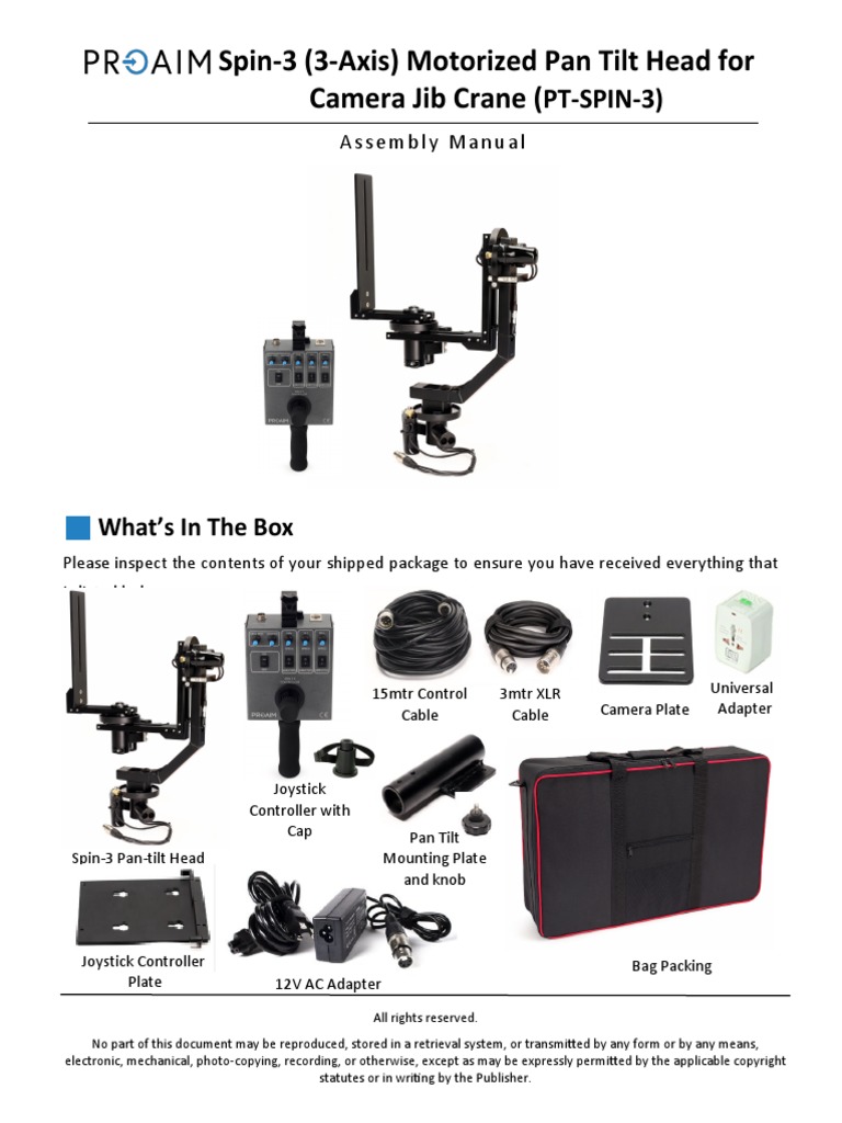 Proaim Spin 3 Axis Motorized Pan Tilt Head PT SPIN 3 | PDF | Electrical ...