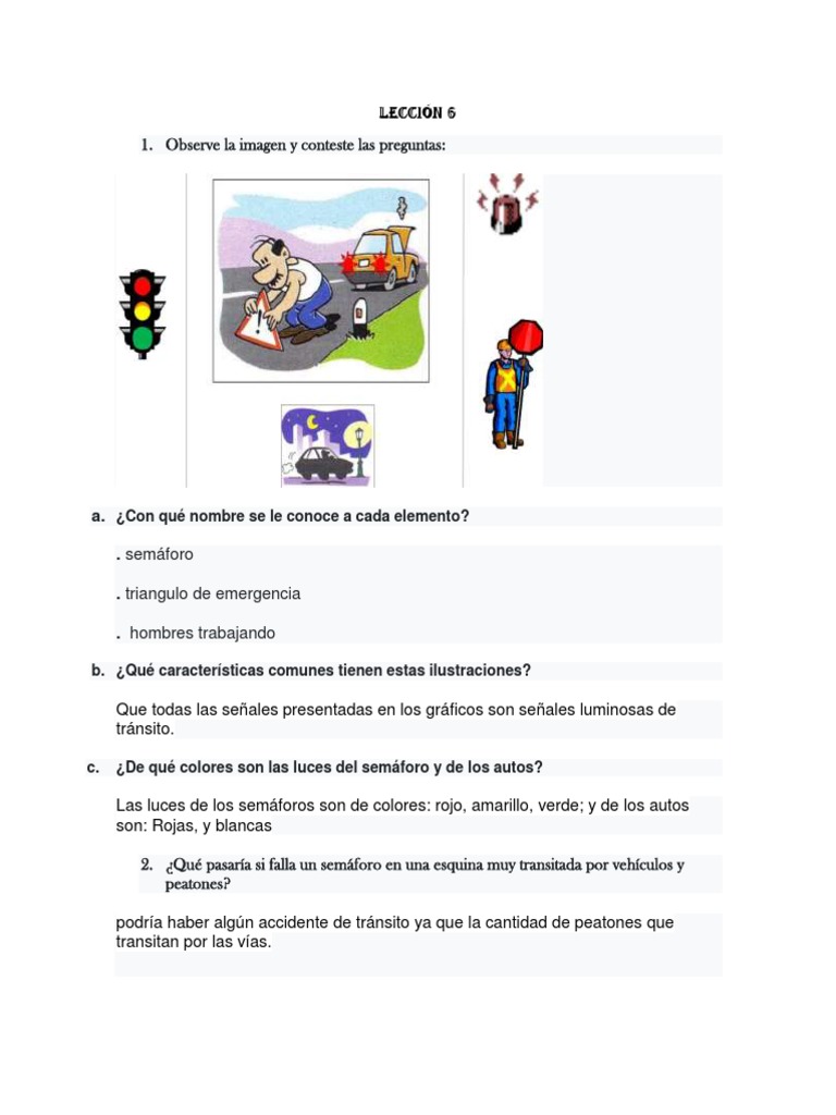 Lección 6 Vial | PDF | Semáforo | Transporte