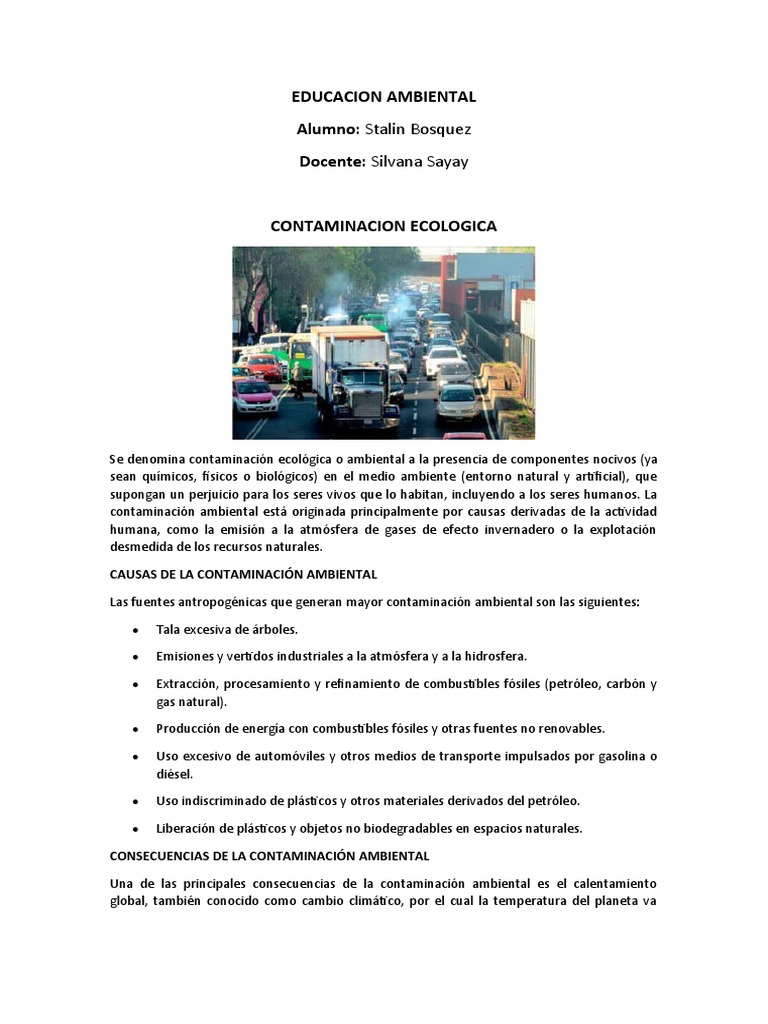 Educacion Ambienta1 | PDF | Entorno natural | Contaminación