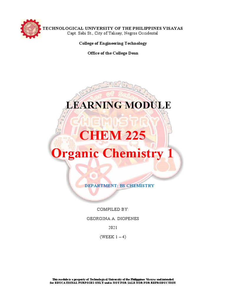 Organic Chemistry Module CHEM 225 | PDF | Chemical Polarity | Chemical Bond