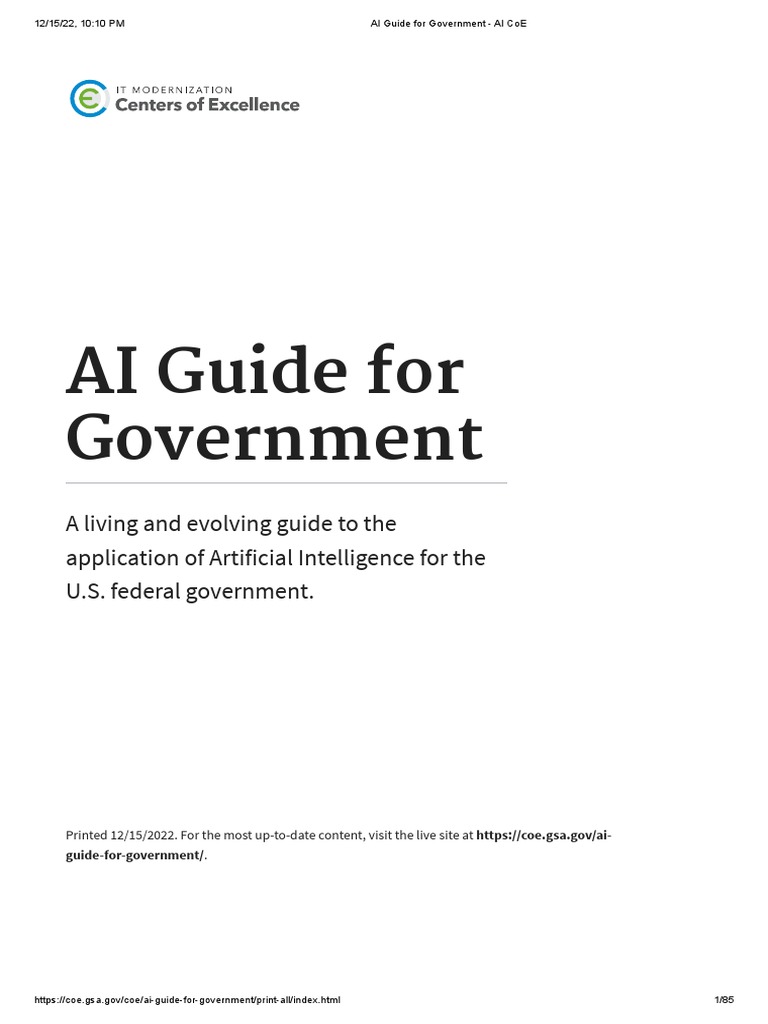 AI Guide For Government - AI CoE | PDF | Machine Learning | Artificial ...