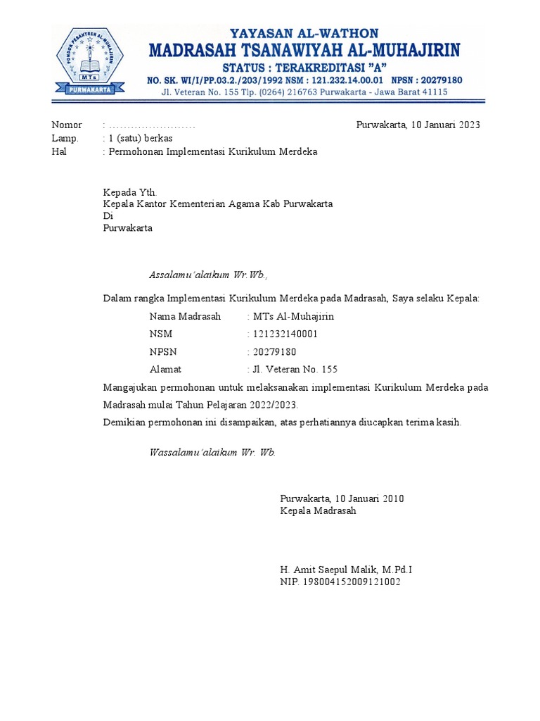 Surat Permohonan | PDF