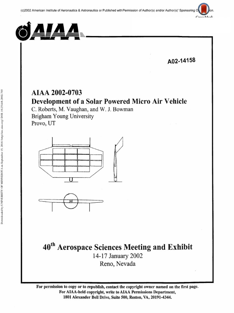 Development of A Solar Powered Micro Air Vehicle | PDF | Vehicles ...
