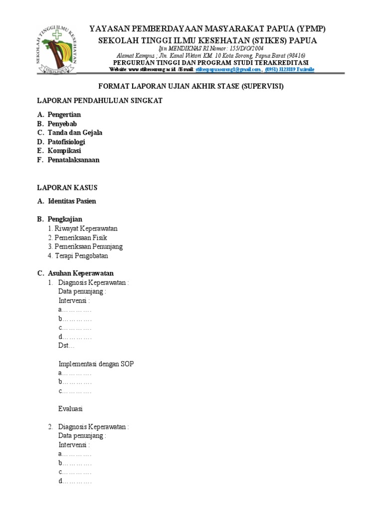 Format Ujian Supervisi KDP | PDF