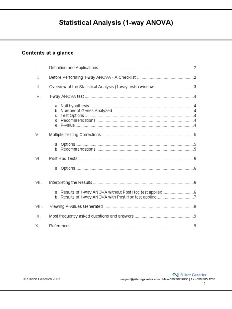 One Way Anova | PDF | Analysis Of Variance | Multiple Comparisons Problem