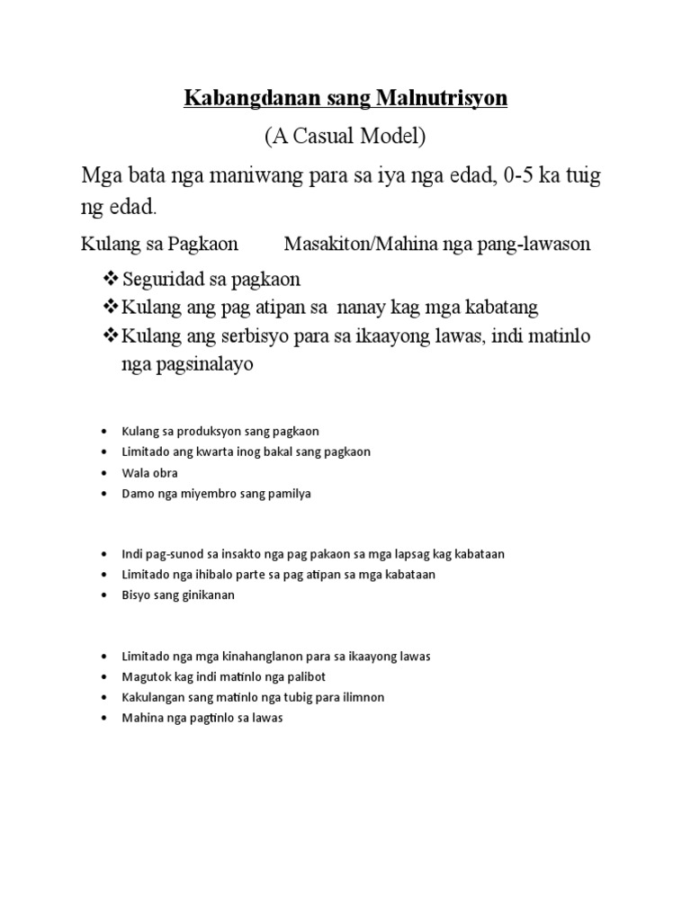 Kabangdanan Sang Malnutrisyon | PDF