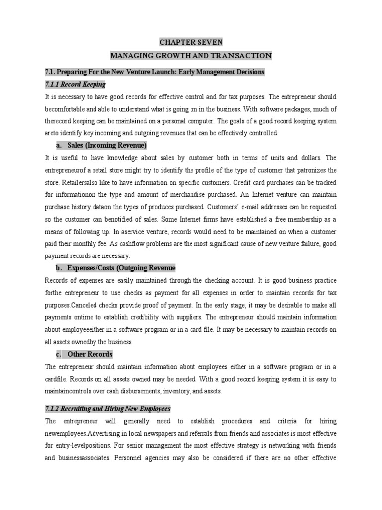 Enterpreneurship Chapter-7 Growth | Download Free PDF ...