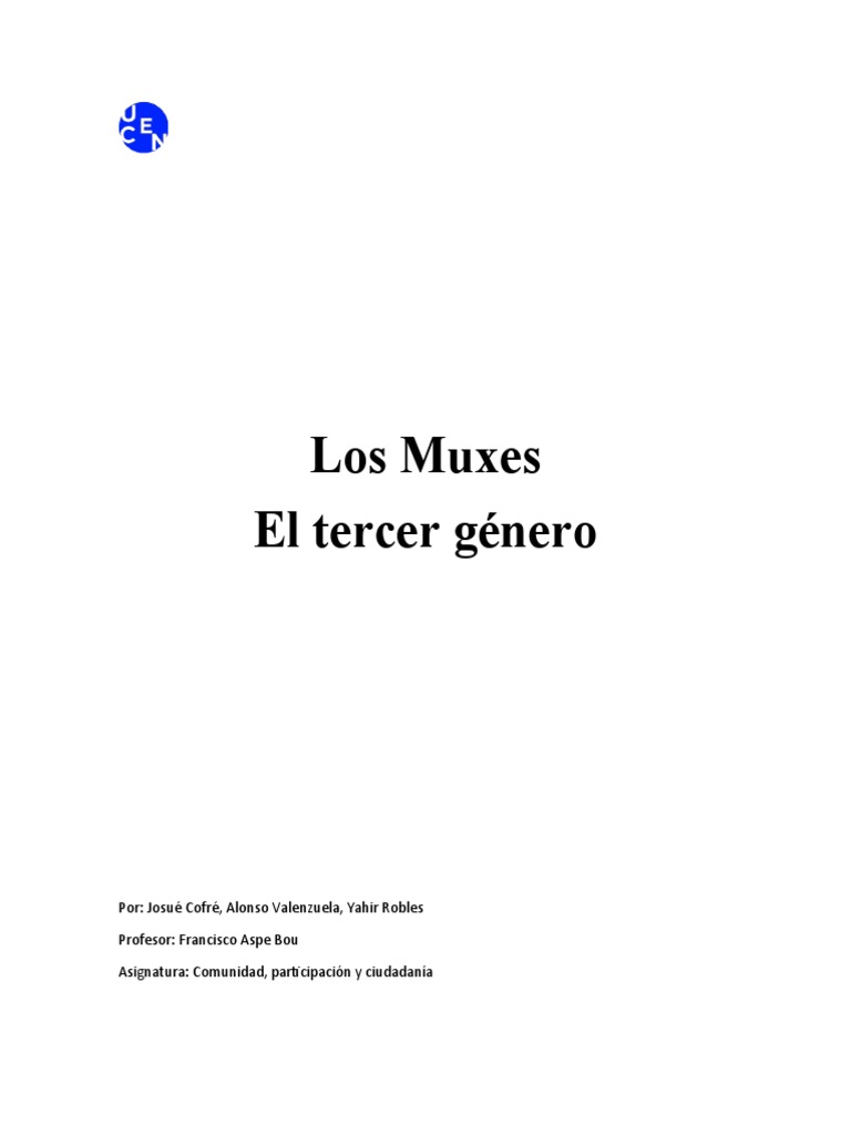 Los Muxes: el tercer género en México | PDF | Género | Estudios de género