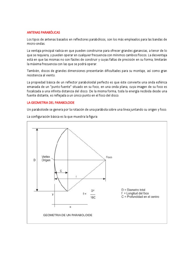Construcción de Antena Parabólica | PDF | Antena (Radio)