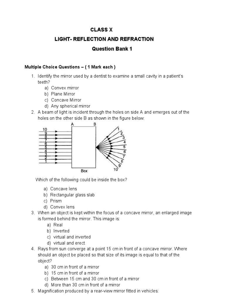 10 Light | PDF | Mirror | Refractive Index