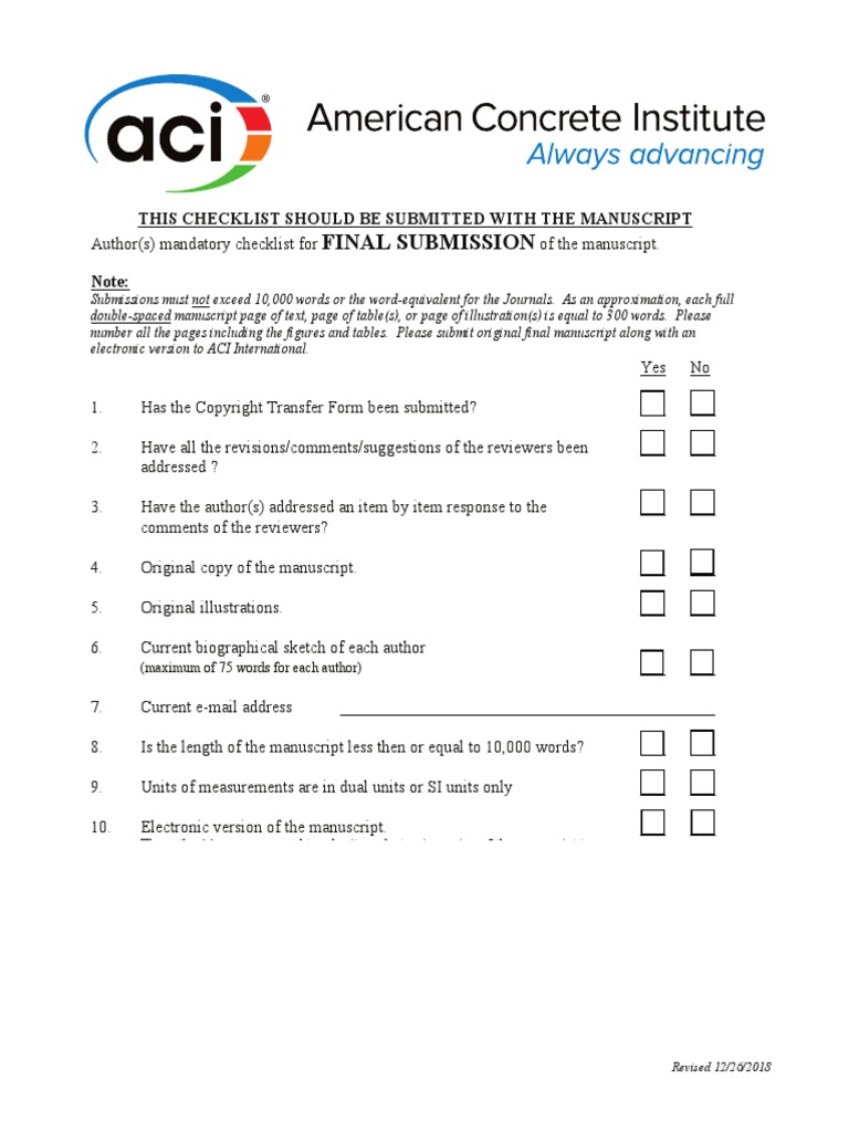 Final Checklist Fillable | PDF | Publishing | Written Communication