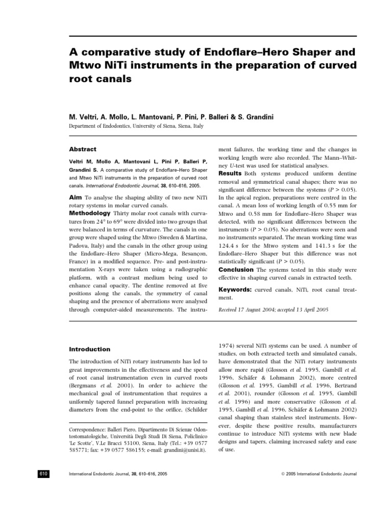 A Comparative Study of the Shaping Ability of the Mtwo and Endoflare ...