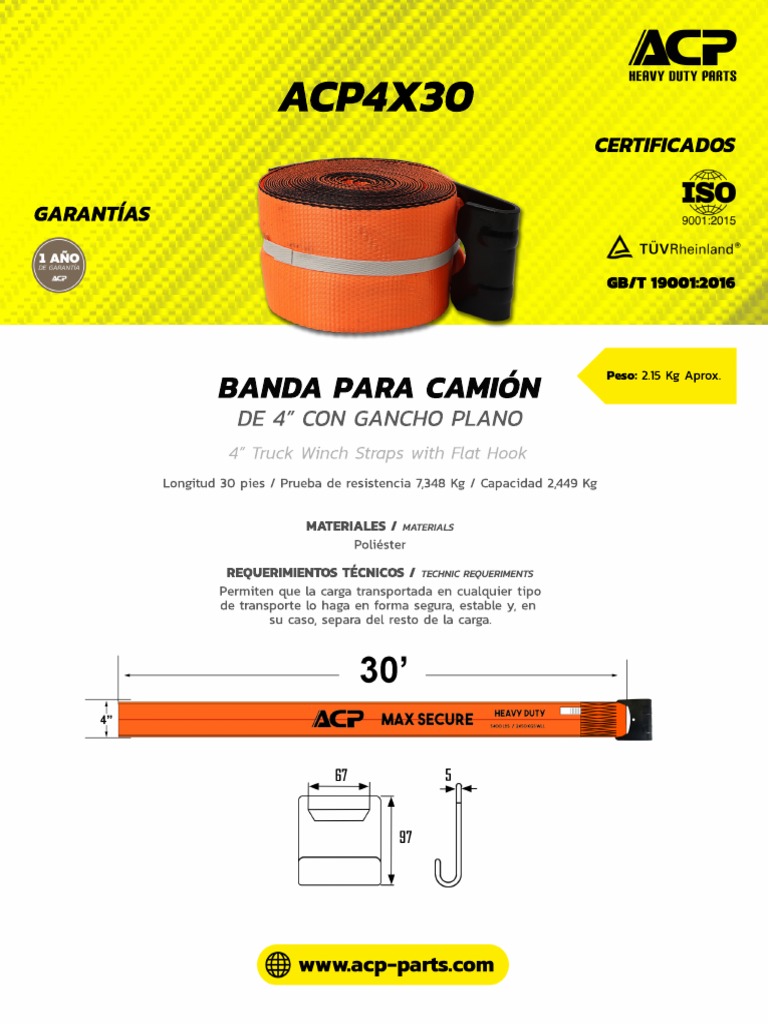 Banda para Camión ACP4X30 4" | PDF