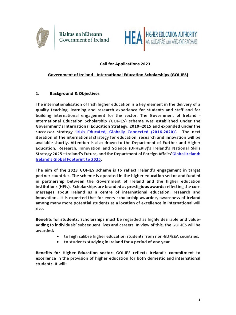 GOI IES Call 2023 - FINAL 1 | PDF | University And College Admission ...