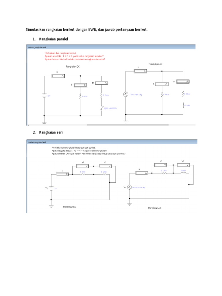 Simulasi Rangkaian Seri Dan Paralel | PDF
