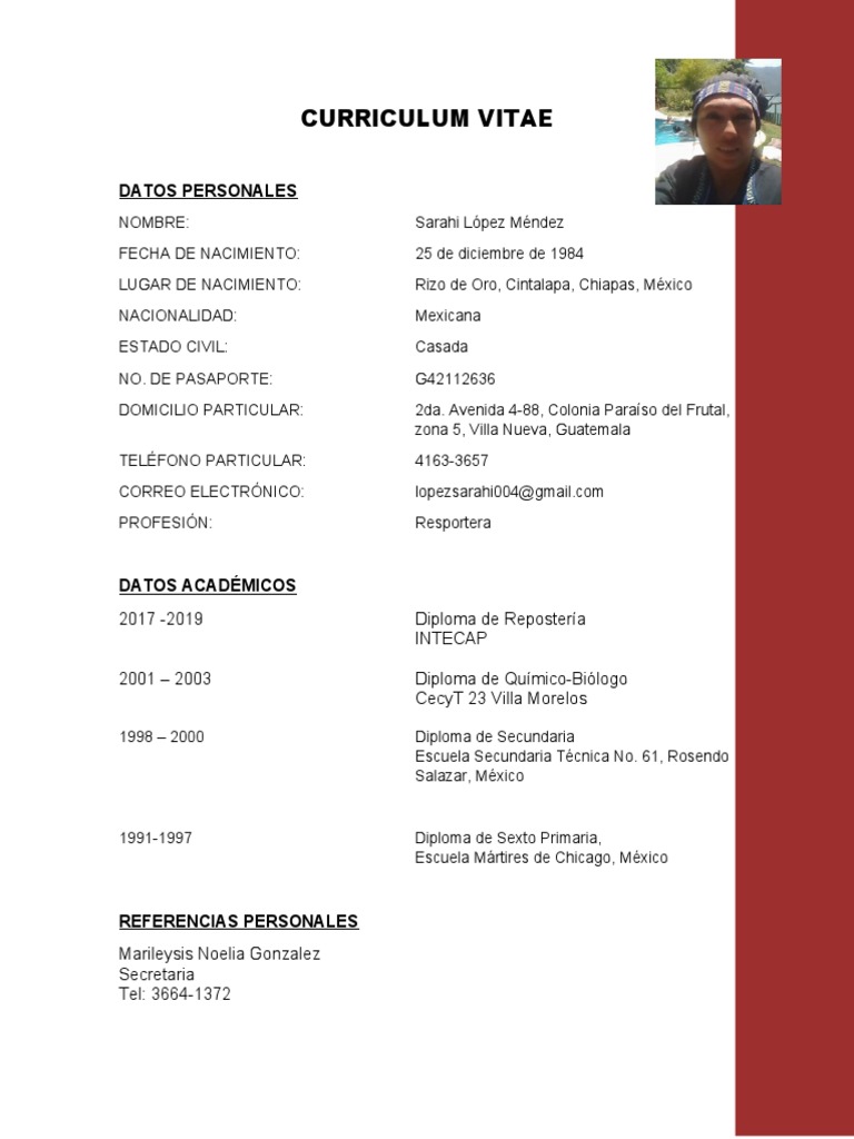 Curriculum Vitae Sara | PDF