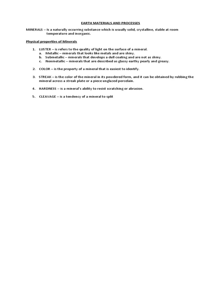 Earth Materials and Processes | PDF
