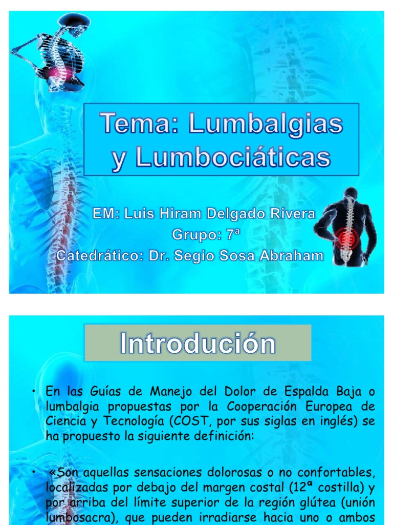 Lumbalgia y Lumbociatica LHDR | Dolor lumbar | Sistema musculoesquelético
