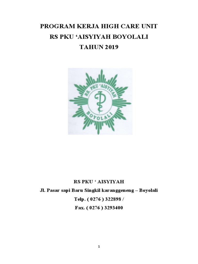 Program Hcu - 2019 | PDF | Kesehatan Holistik