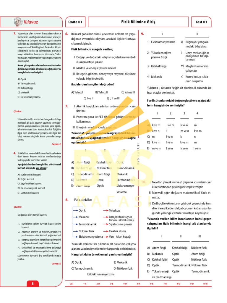 BYS TYT Fizik Soru Bankası | PDF