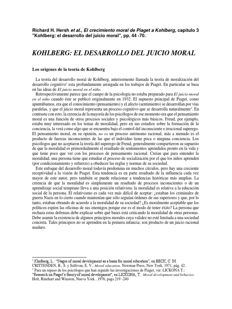 Crecimiento Moral Pdf Pensamiento Moralidad