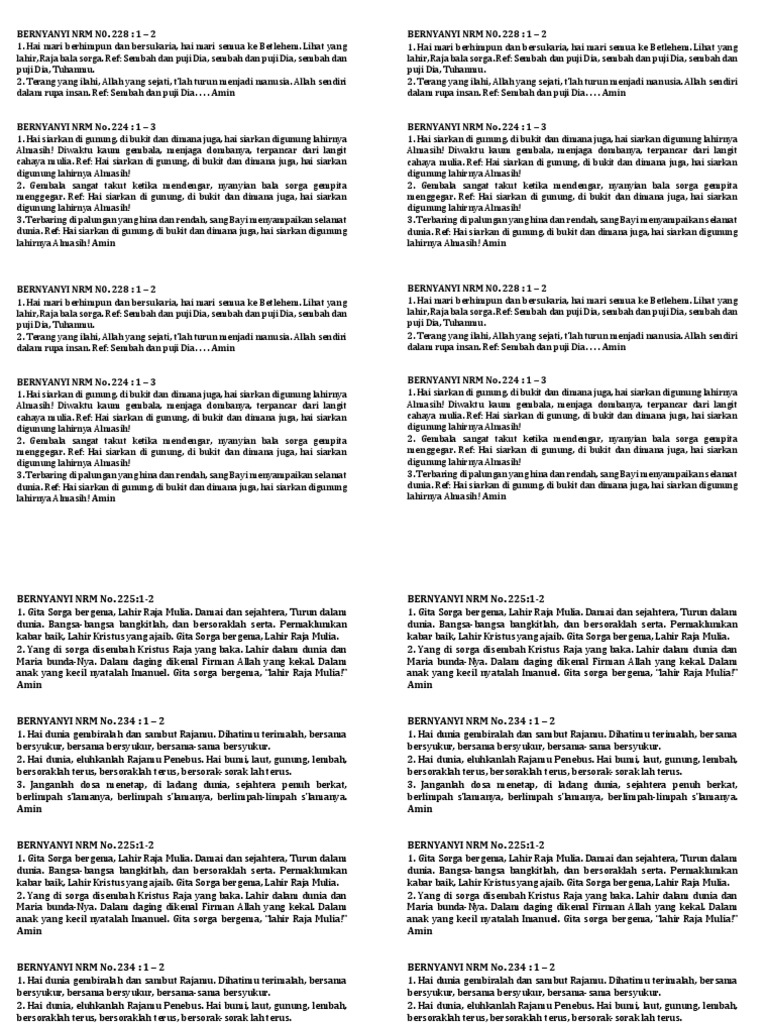 Bernyanyi NRM N0 1 | PDF | Agama & Spiritualitas