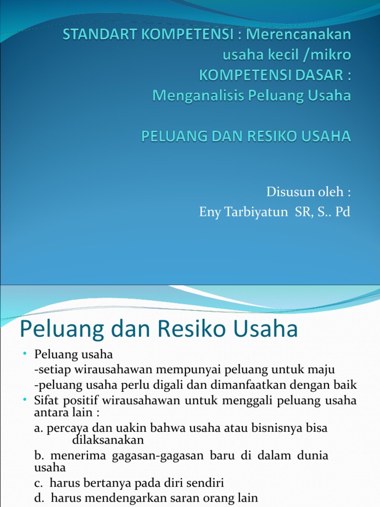 Peluang Dan Risiko Usaha | PDF