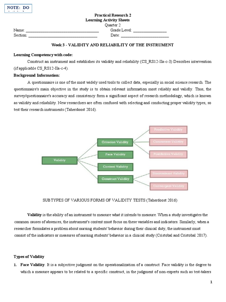 PR2 LAS Q2. Week 3 | PDF | Validity (Statistics) | Factor Analysis