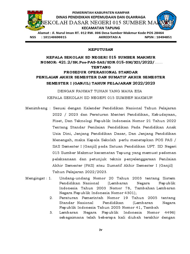 Landasan Yuridis (SK Pos) | PDF