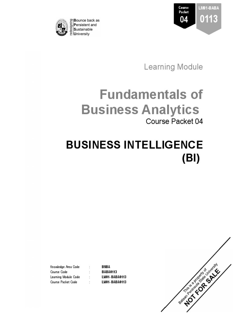 Business Intelligence Fundamentals Course | PDF | Business Intelligence ...