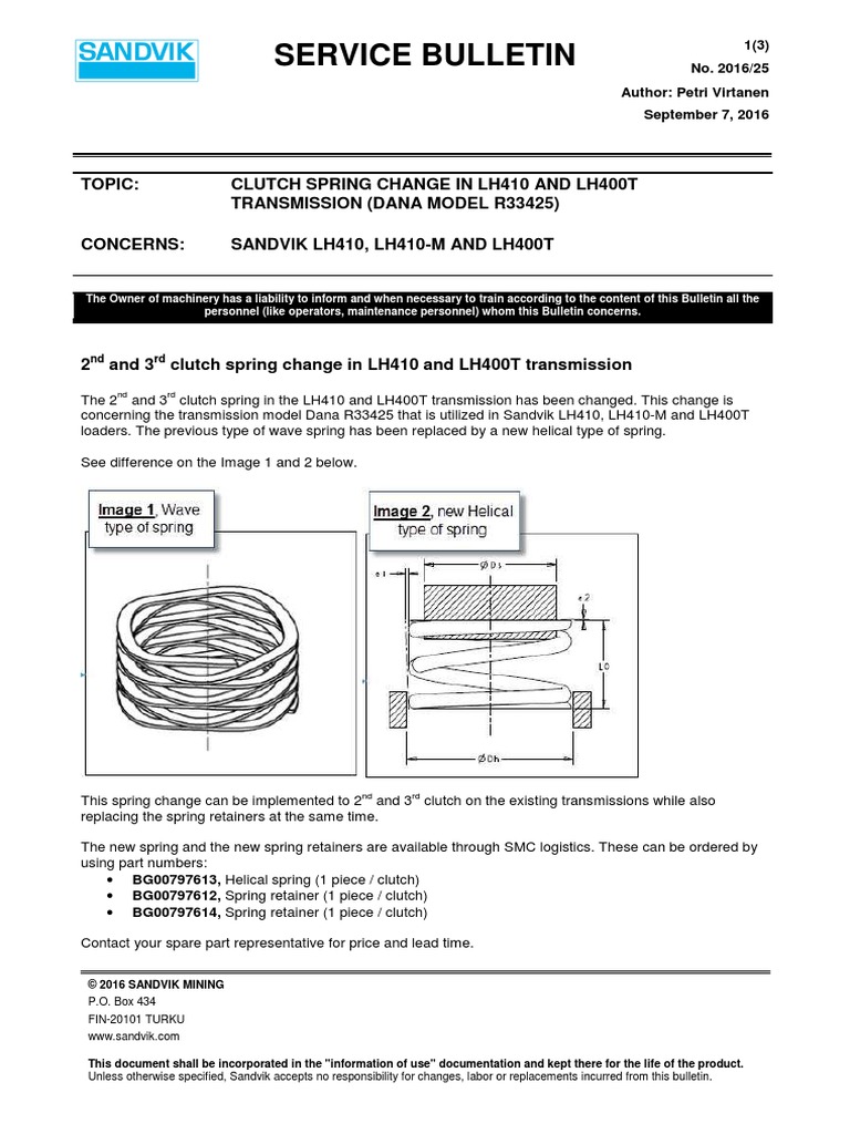 Service Bulletin 25-2016 | PDF