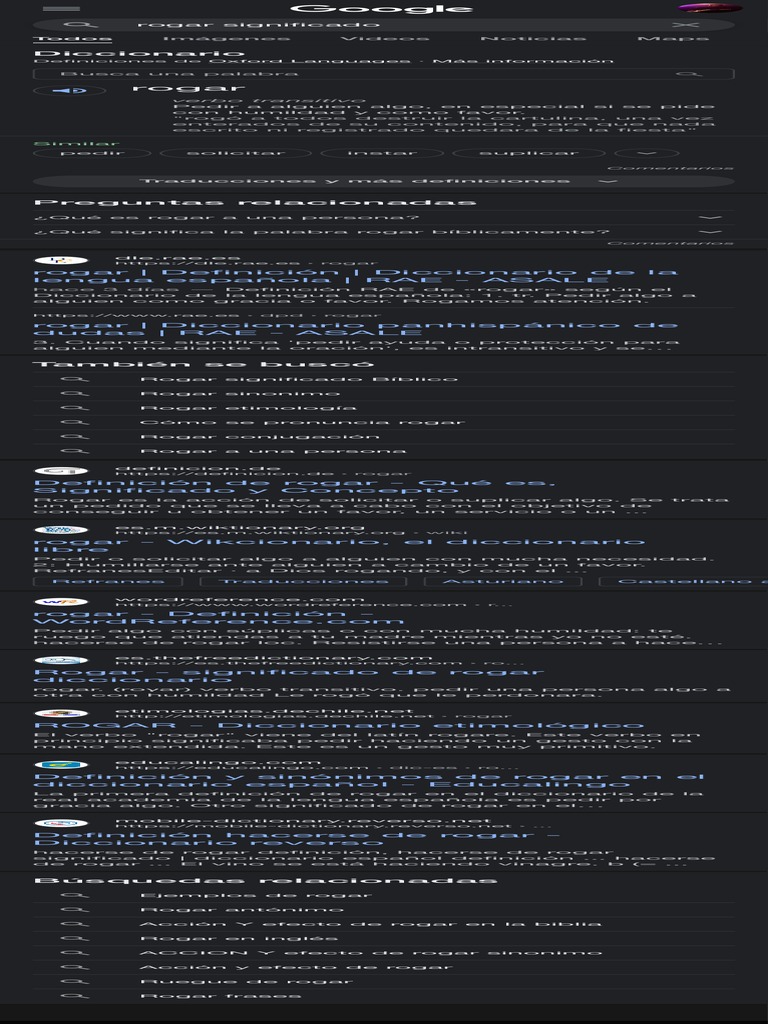 Rogar Significado - Buscar Con Google | PDF | Diccionario | Lengua española