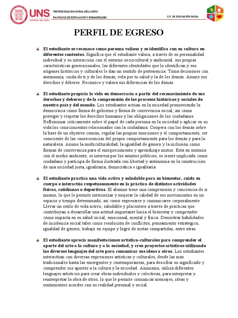 Perfil de Egreso de La Educación Inicial | PDF | Aprendizaje | Entorno natural