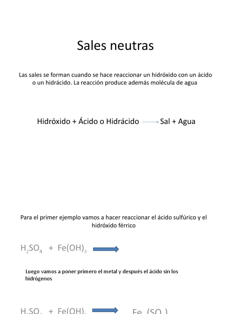 Sales Neutras | PDF | Sal (química) | Hidróxido