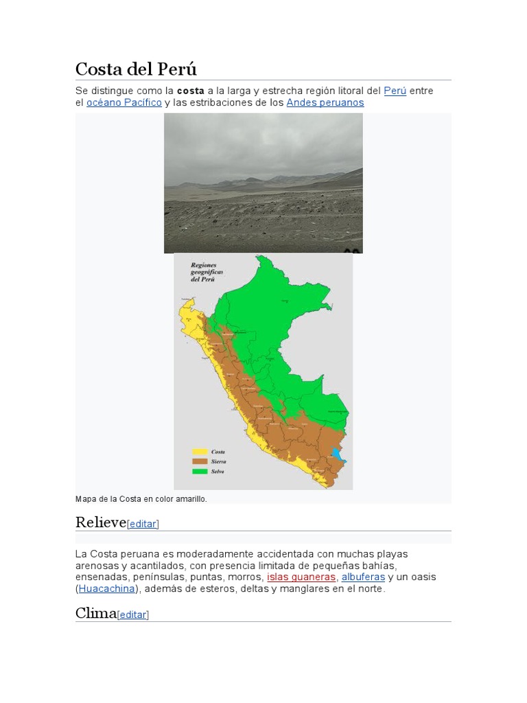 Colores del Mapa de la Costa Peruana | PDF