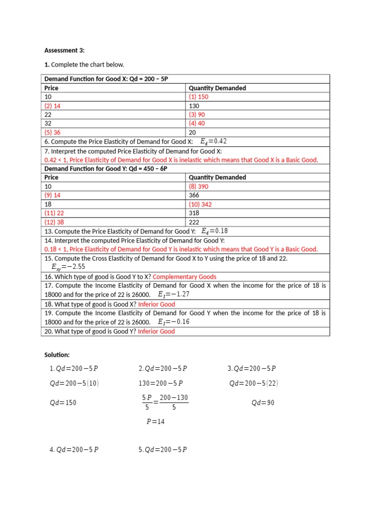Exercise 3 | PDF | Elasticity (Economics) | Price Elasticity Of Demand