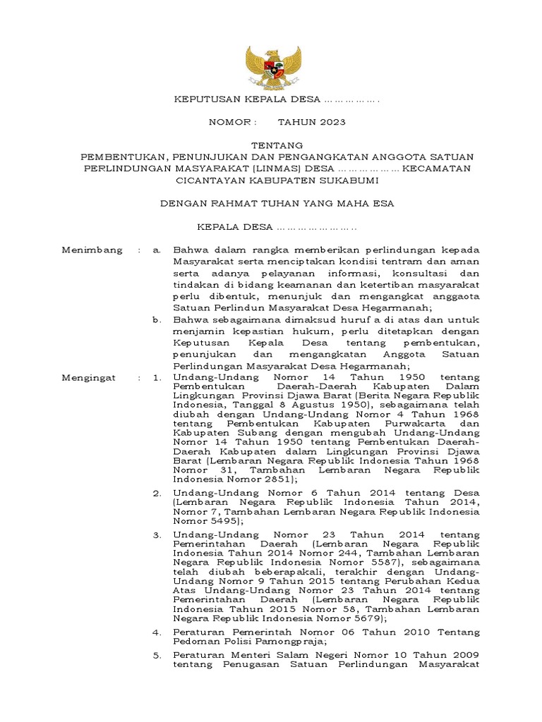 Draf SK Linmas | PDF