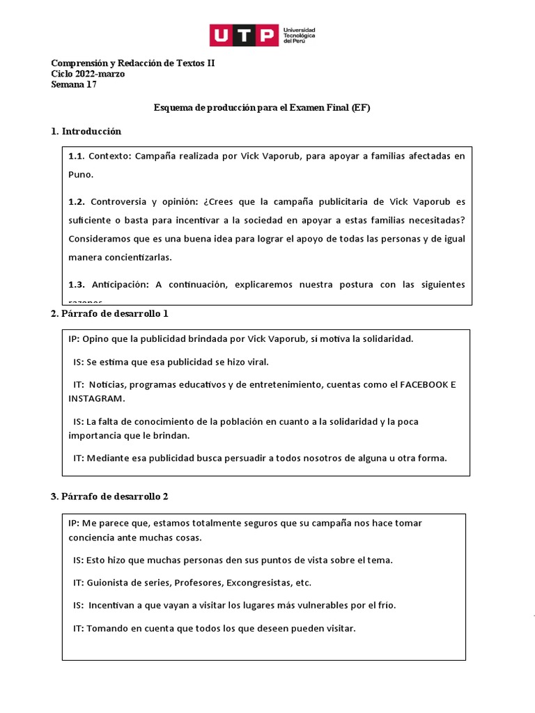 S17 - Formato para El Esquema de Producción | PDF S17 - Formato para El Esquema de Producción | PDF